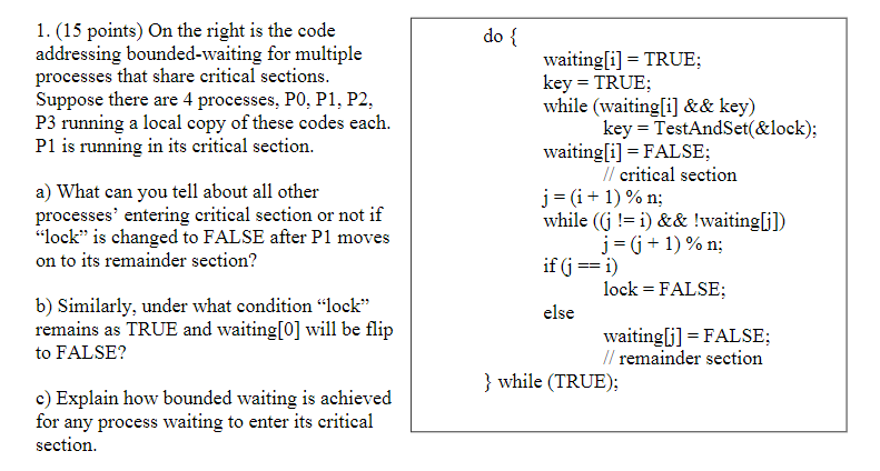 Solved 1. (15 points) On the right is the code addressing | Chegg.com