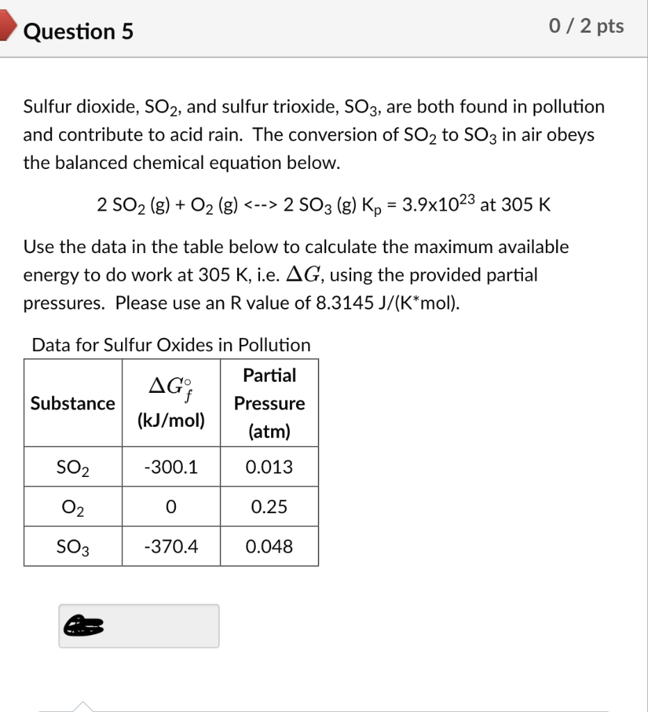 Solved Sulfur dioxide, SO2, and sulfur trioxide, SO3, are | Chegg.com