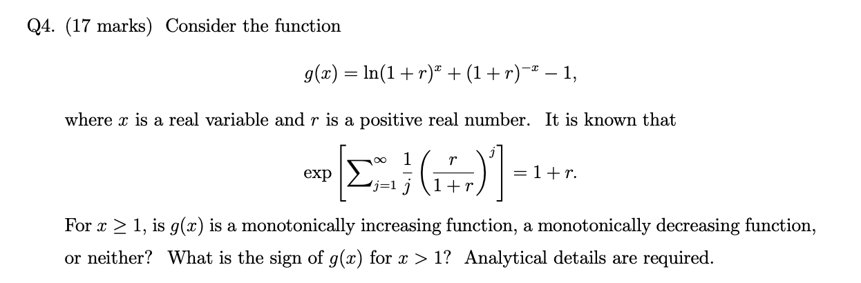 Solved Q4. (17 marks) Consider the function | Chegg.com