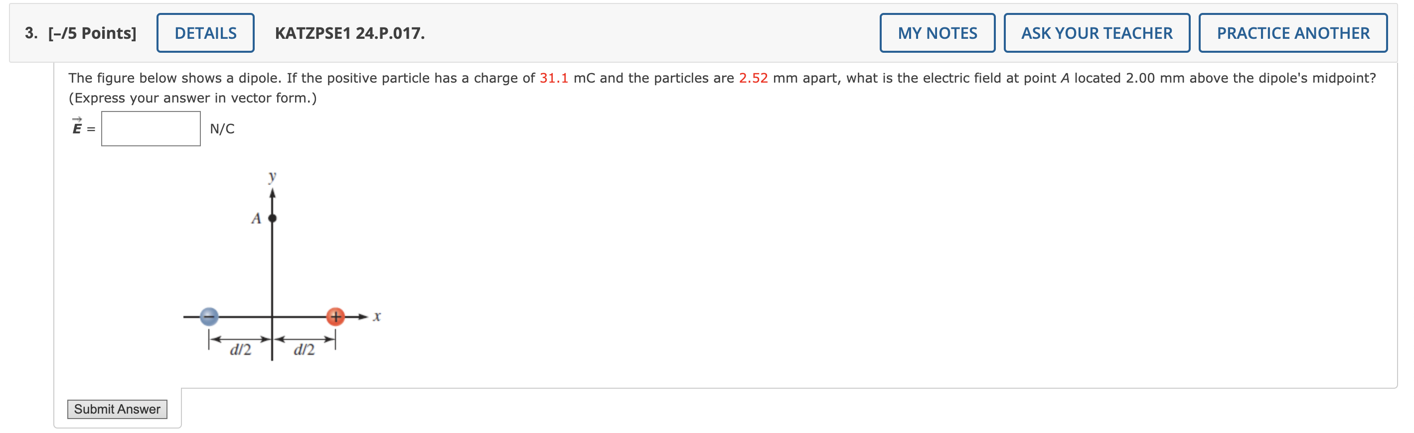 Solved (Express your answer in vector form.) E= N/C | Chegg.com