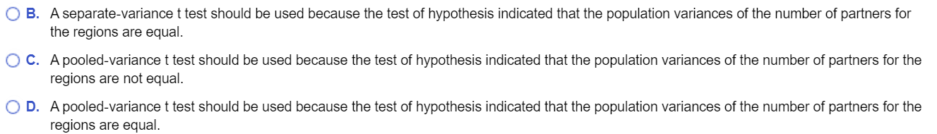 Solved \begin{tabular}{cr} Region & Number of Partners \\ | Chegg.com