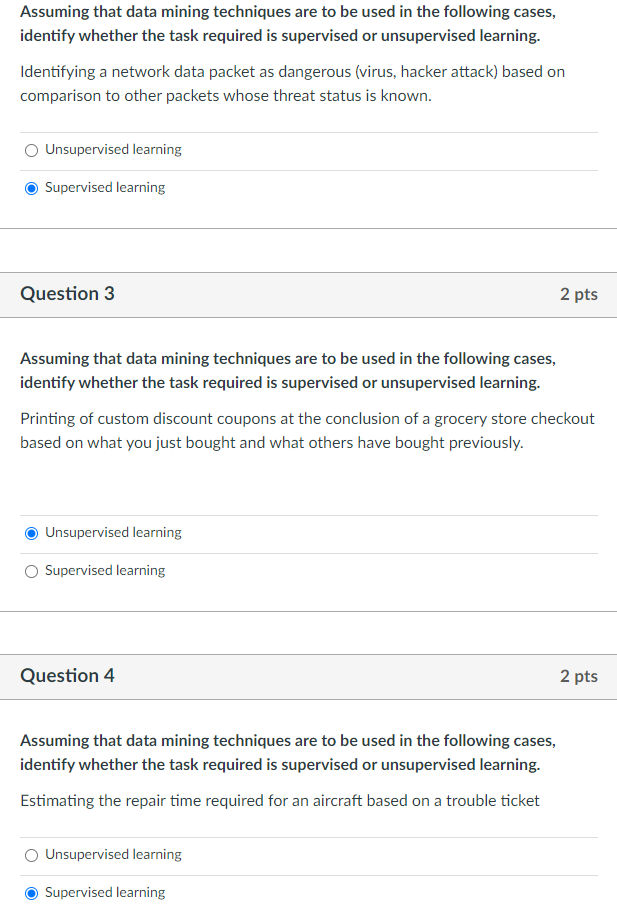 Solved Assuming that data mining techniques are to be used | Chegg.com