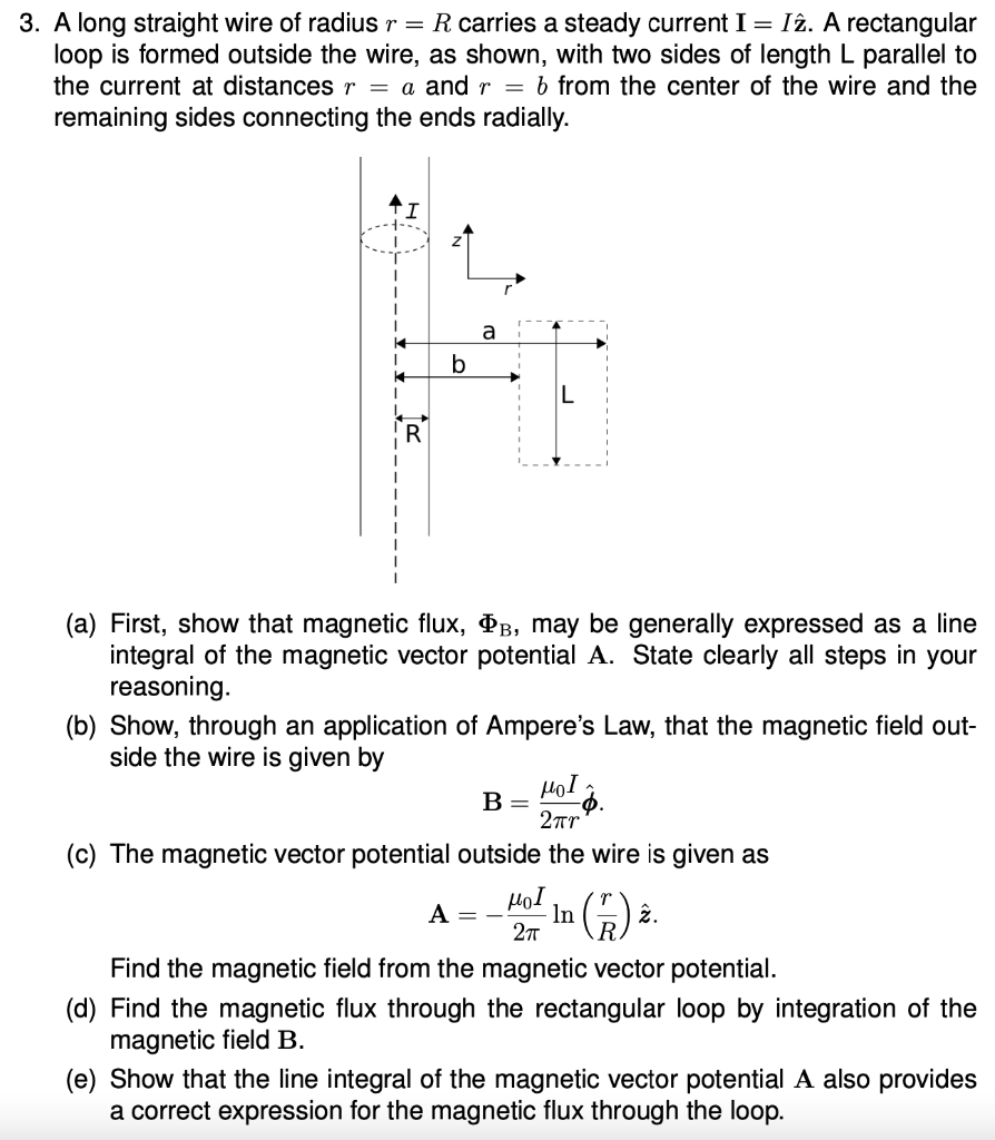 Solved A long straight wire of radius r=R carries a steady | Chegg.com