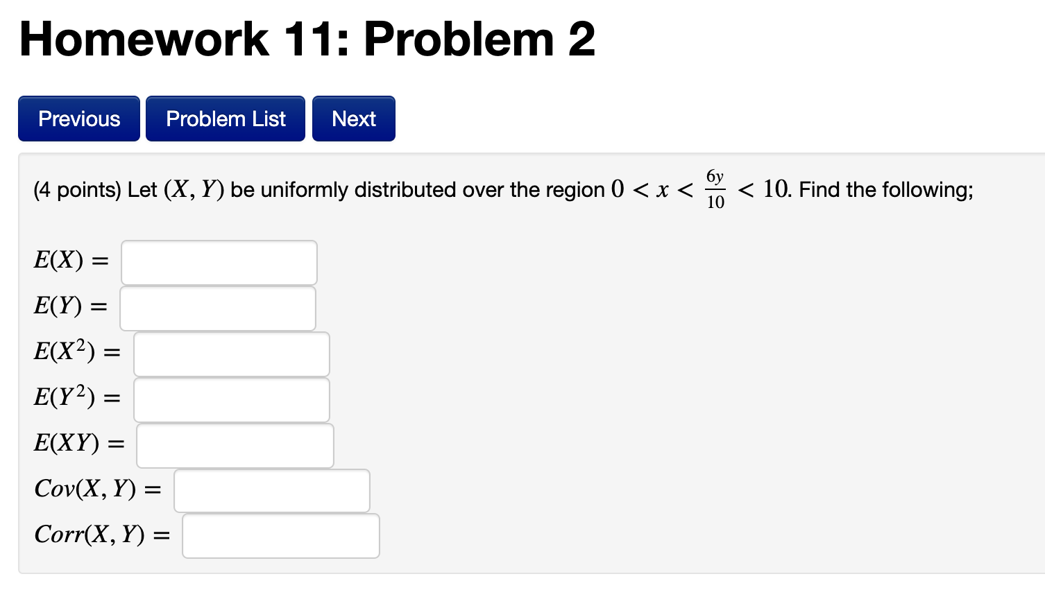 Solved Homework 11: Problem 2 Previous Problem List Next (4 | Chegg.com