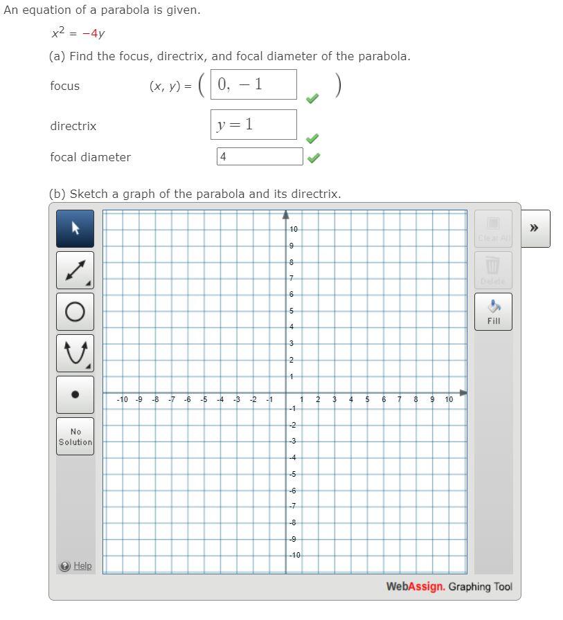 Solved An equation of a parabola is given. x2 = - 4y (a) | Chegg.com