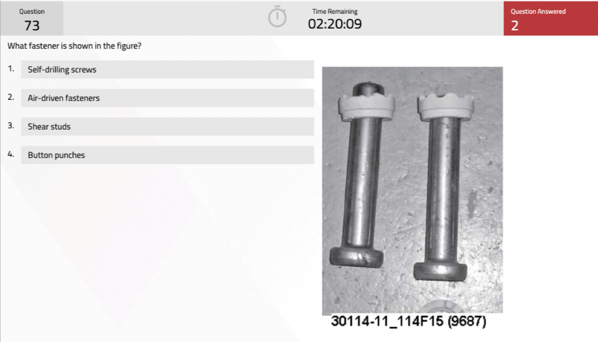 Solved Question 73 What fastener is shown in the figure? 1. | Chegg.com