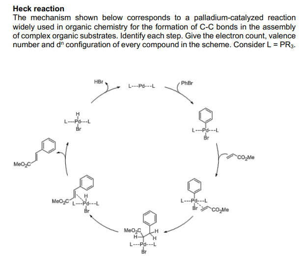 Solved Heck reaction The mechanism shown below corresponds | Chegg.com