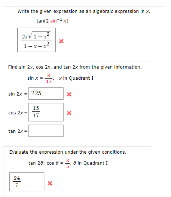 Solved Write the given expression as an algebraic expression | Chegg.com