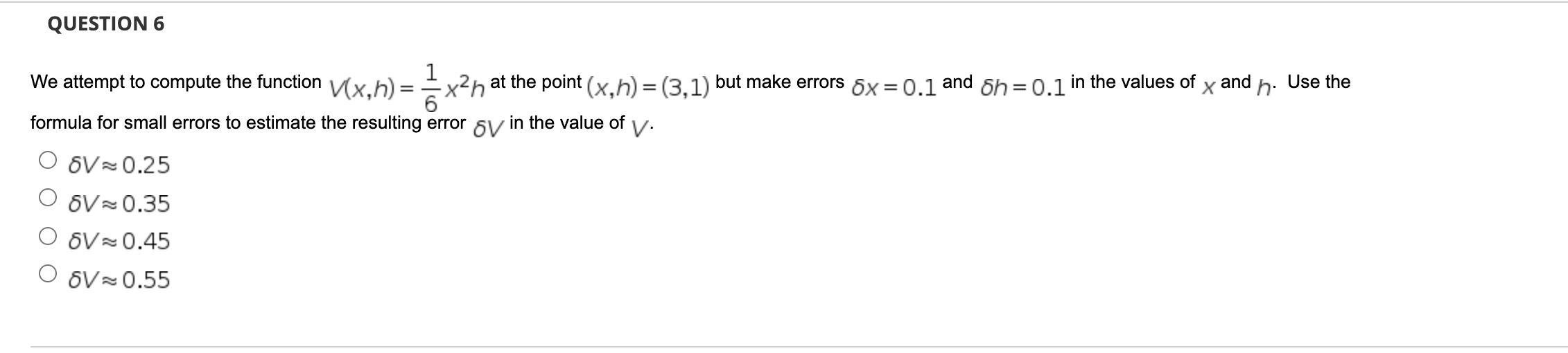 Solved QUESTION 6 - 17 8 x?h Use the x and We attempt to | Chegg.com