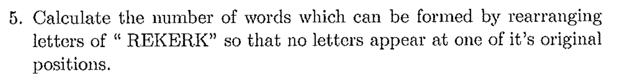 Solved 5. Calculate the number of words which can be formed | Chegg.com