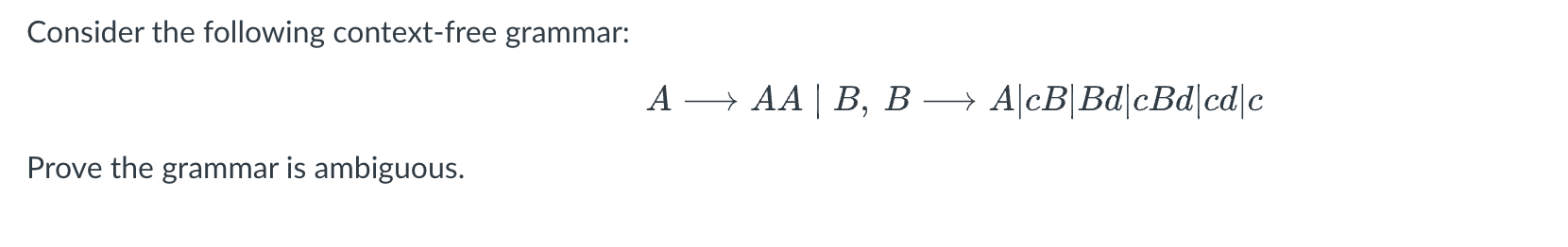Solved Consider the following context-free grammar: | Chegg.com