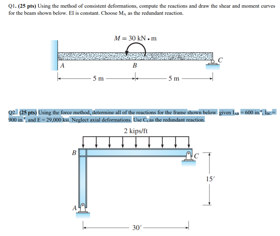 Solved Q1. (25 pts) Using the method of consistent | Chegg.com