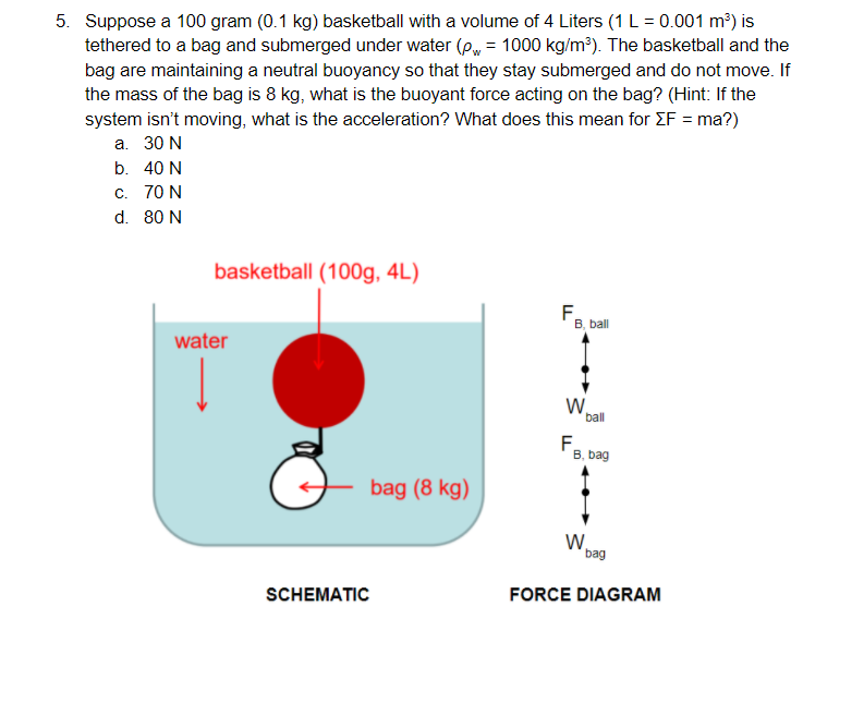 Solved 5. Suppose a 100 gram (0.1 kg) basketball with a | Chegg.com