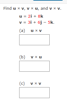 Solved Find \\( \\mathbf{u} \\times \\mathbf{v}, \\mathbf{v} | Chegg.com