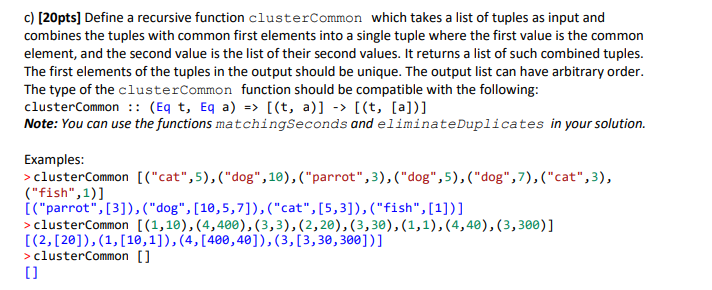 Solved 2. eliminateDuplicates, getAllSeconds, and | Chegg.com