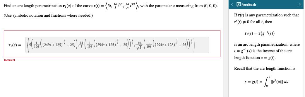 Solved Find an arc length parametrization r1(s) of the curve | Chegg.com