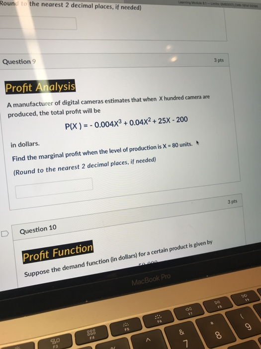 Solved Round to the nearest 2 decimal places, if needed) | Chegg.com