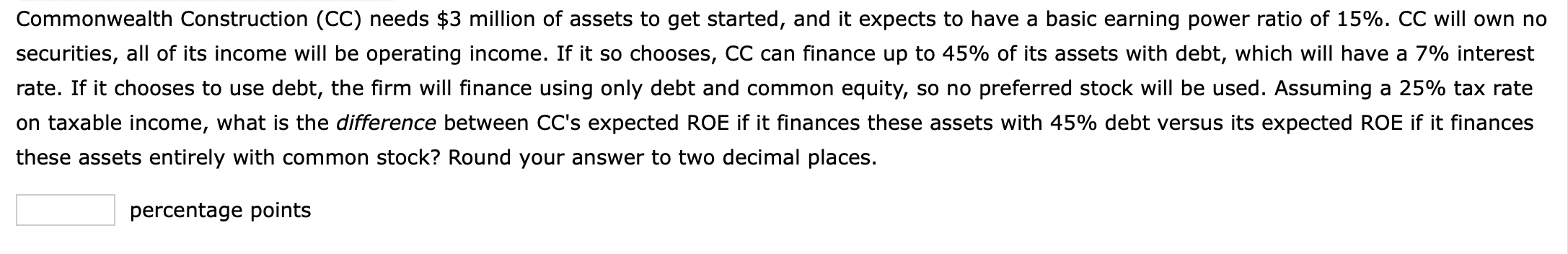 Solved Commonwealth Construction (CC) needs $3 million of | Chegg.com