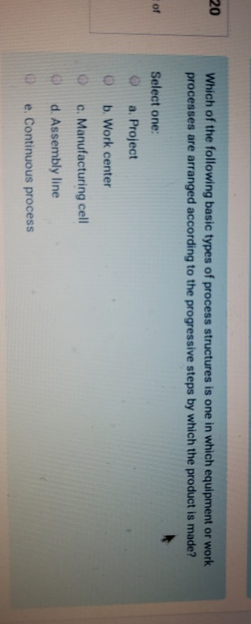 Solved 20 Which of the following basic types of process | Chegg.com