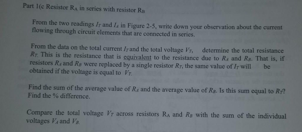 Solved Ra and Rb are connected in seriesV . | Chegg.com