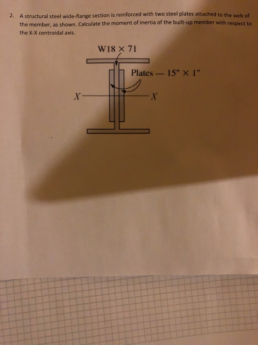 Solved A structural steel wide-flange section is reinforced | Chegg.com