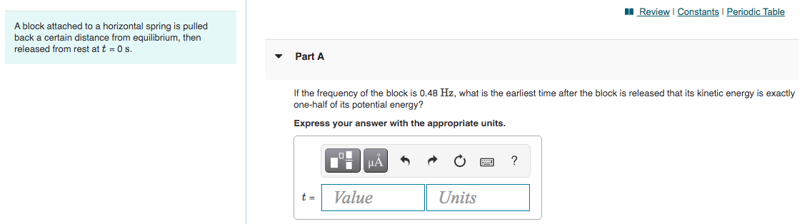 Solved Review Constants Periodic Table A block attached to a | Chegg.com
