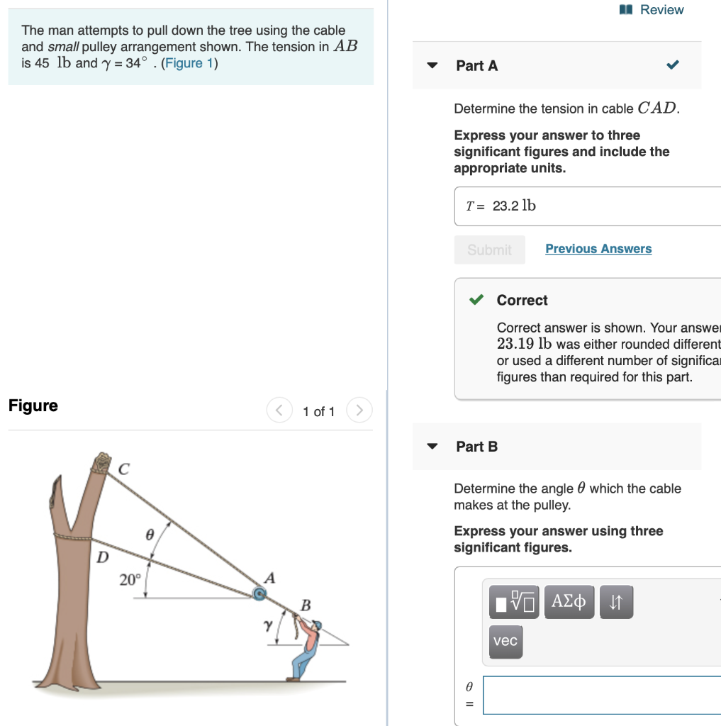 Solved Review The man attempts to pull down the tree using | Chegg.com