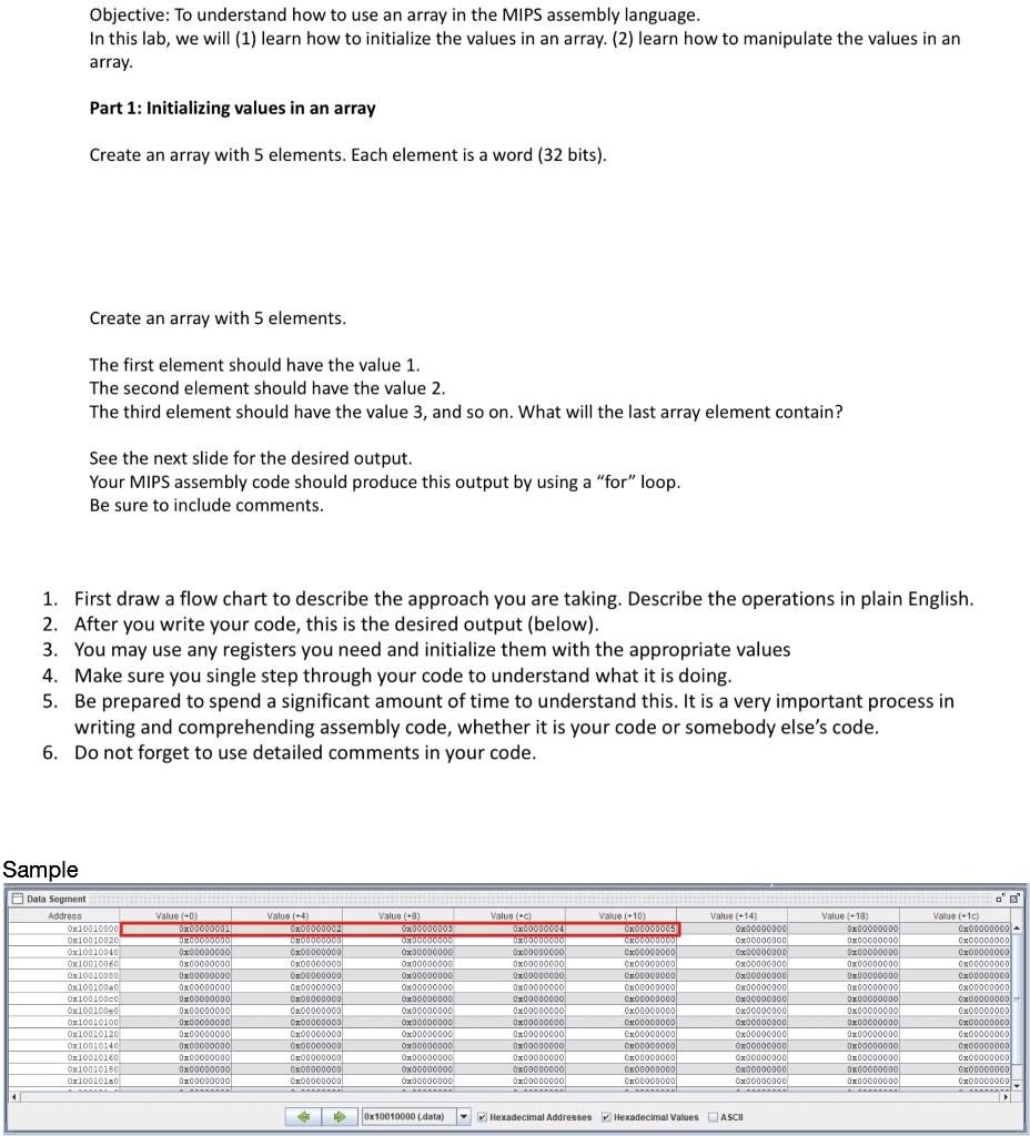 Solved Objective: To understand how to use an array in the | Chegg.com