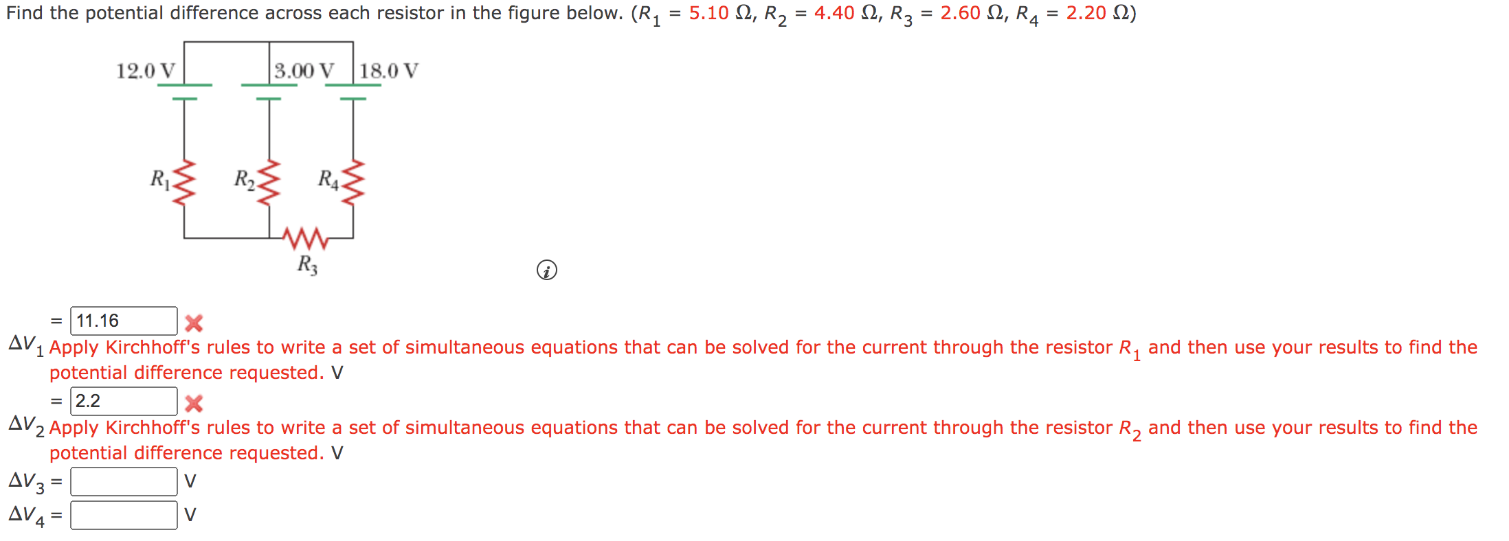 Solved Find the potential difference across each resistor in | Chegg.com