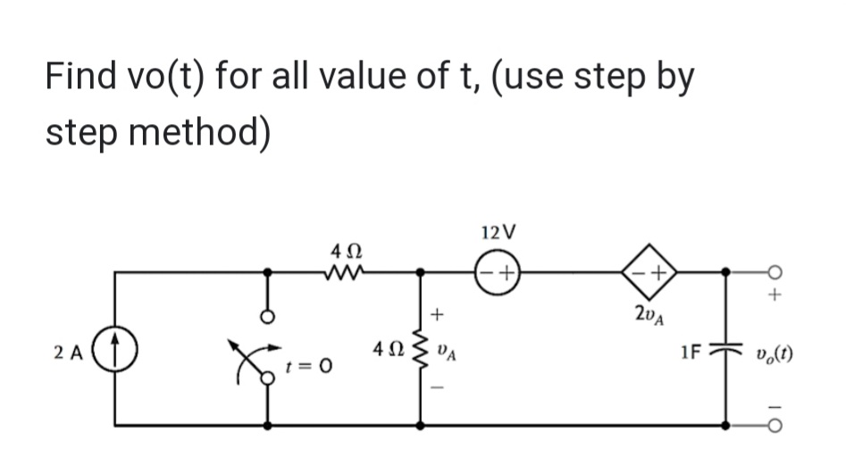 Solved Find vo(t) for all value of t, (use step by step | Chegg.com