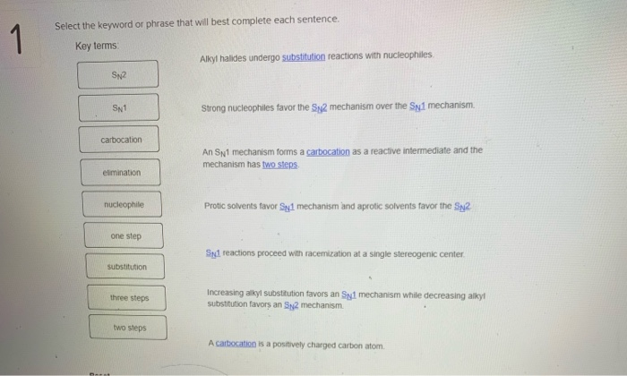 Solved Select the keyword or phrase that will best complete | Chegg.com