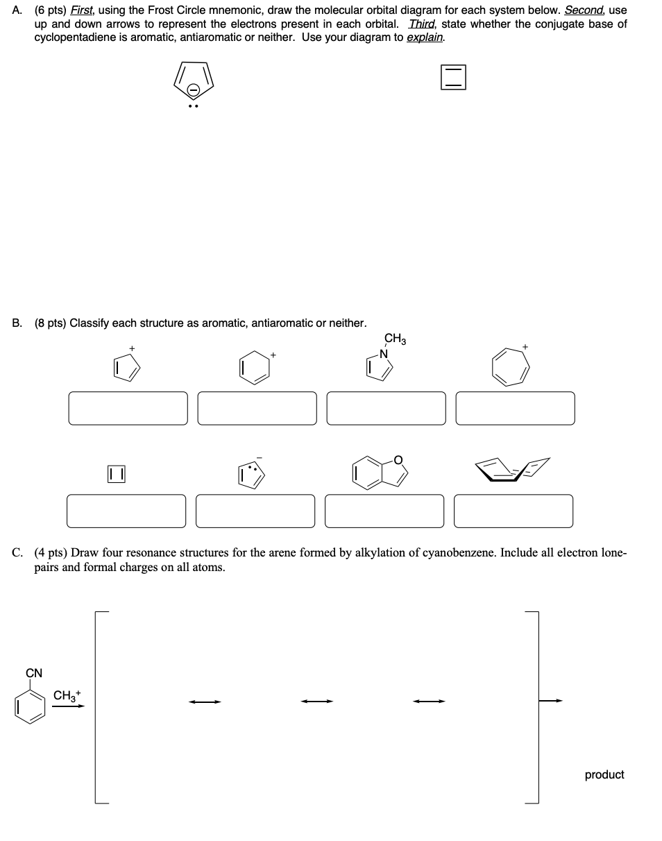 Solved A. (6 pts) First, using the Frost Circle mnemonic, | Chegg.com