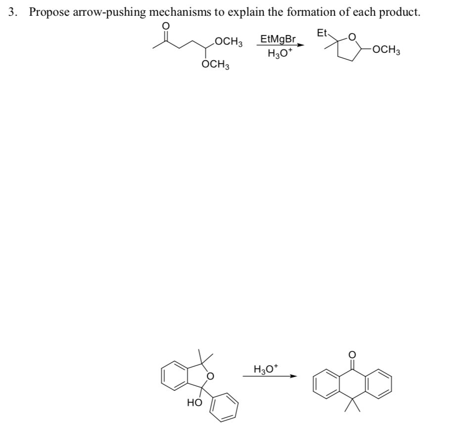 Solved 3. Propose arrow-pushing mechanisms to explain the | Chegg.com