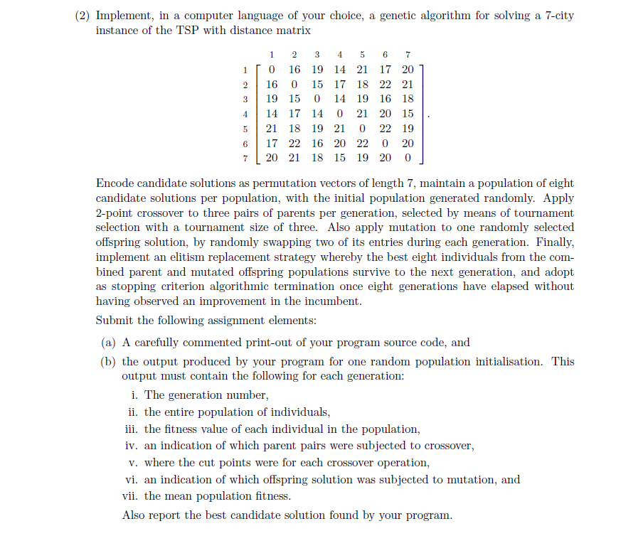 Solved 2) Implement, in a computer language of your choice, | Chegg.com