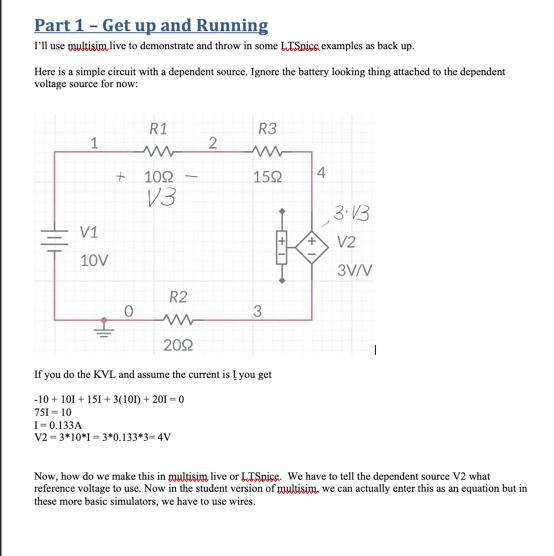 Solved Part 1 - Get up and Running I'll use multisim live to | Chegg.com