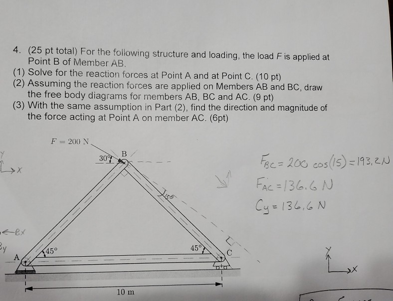 Solved 4. (25 pt total) For the following structure and | Chegg.com