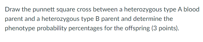 Solved Draw the punnett square cross between a heterozygous | Chegg.com