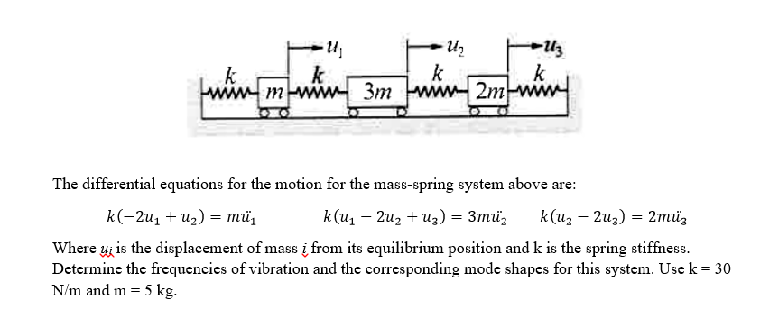 Solved The differential equations for the motion for the | Chegg.com