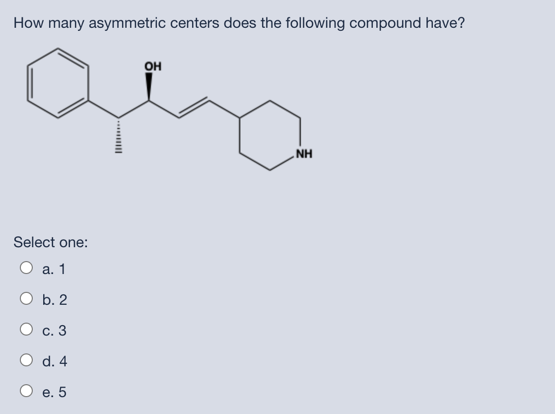 Solved How many asymmetric centers does the following | Chegg.com