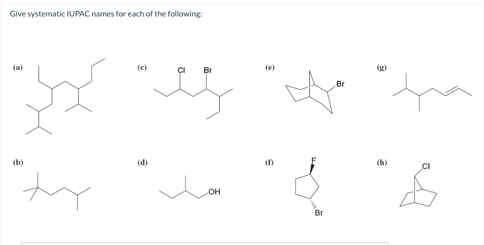 Solved Give systematic IUPAC names for each of the | Chegg.com