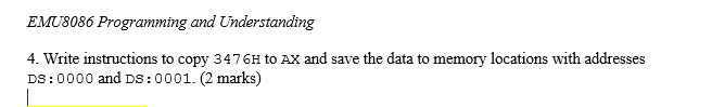 Solved EMU8086 Programming and Understanding 4. Write | Chegg.com