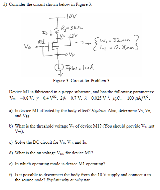 Solved 3) Consider the circuit shown below in Figure 3: | Chegg.com