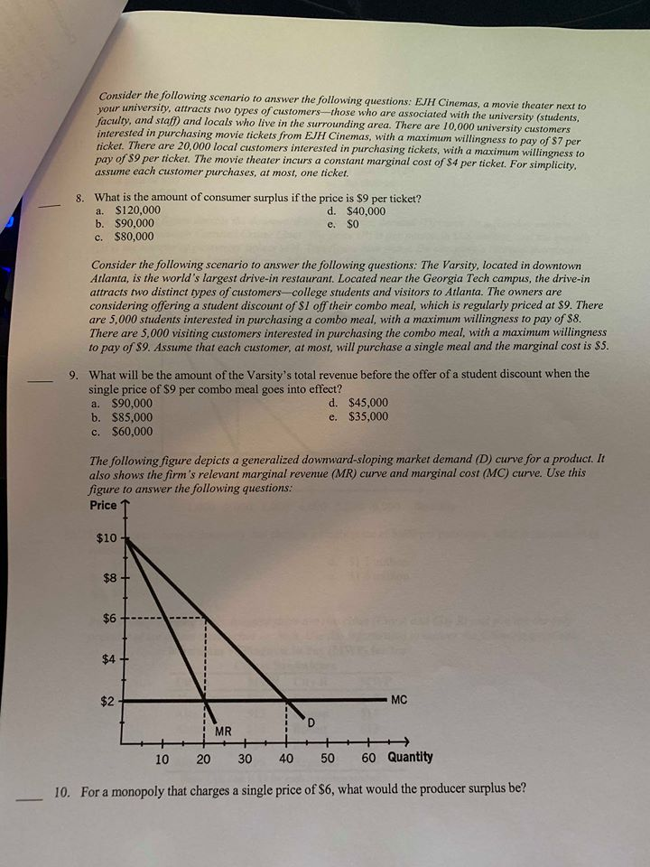Solved Consider the following scenario to answer the | Chegg.com