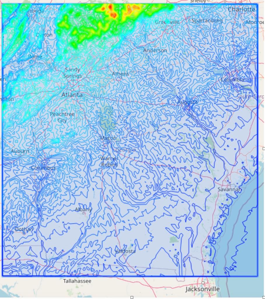 Solved Where are the steepest slopes? What is the Georgia | Chegg.com