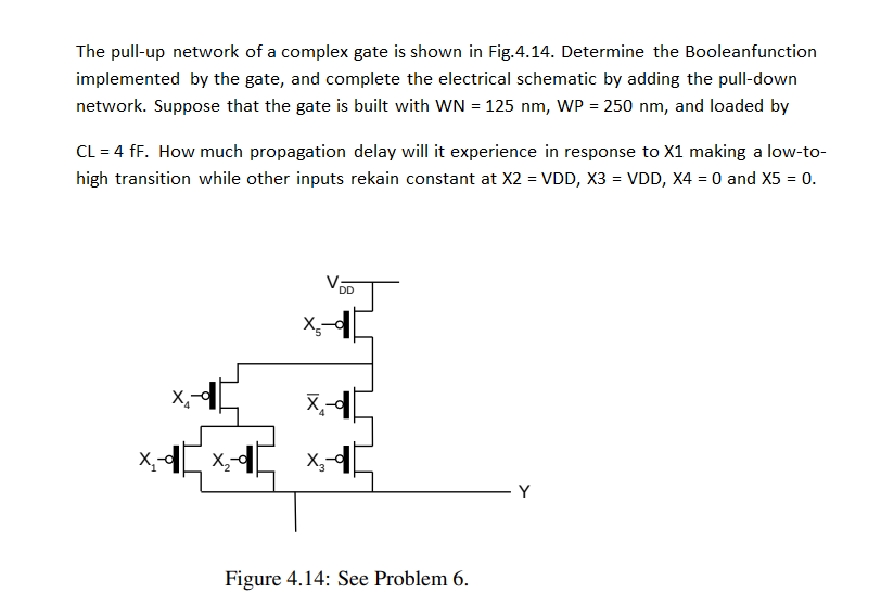 Solved The pull-up network of a complex gate is shown in | Chegg.com