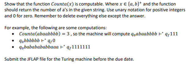 Solved Show that the function Counta(x) is computable. Where | Chegg.com