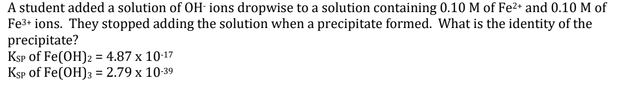 Solved A student added a solution of OH−ions dropwise to a | Chegg.com