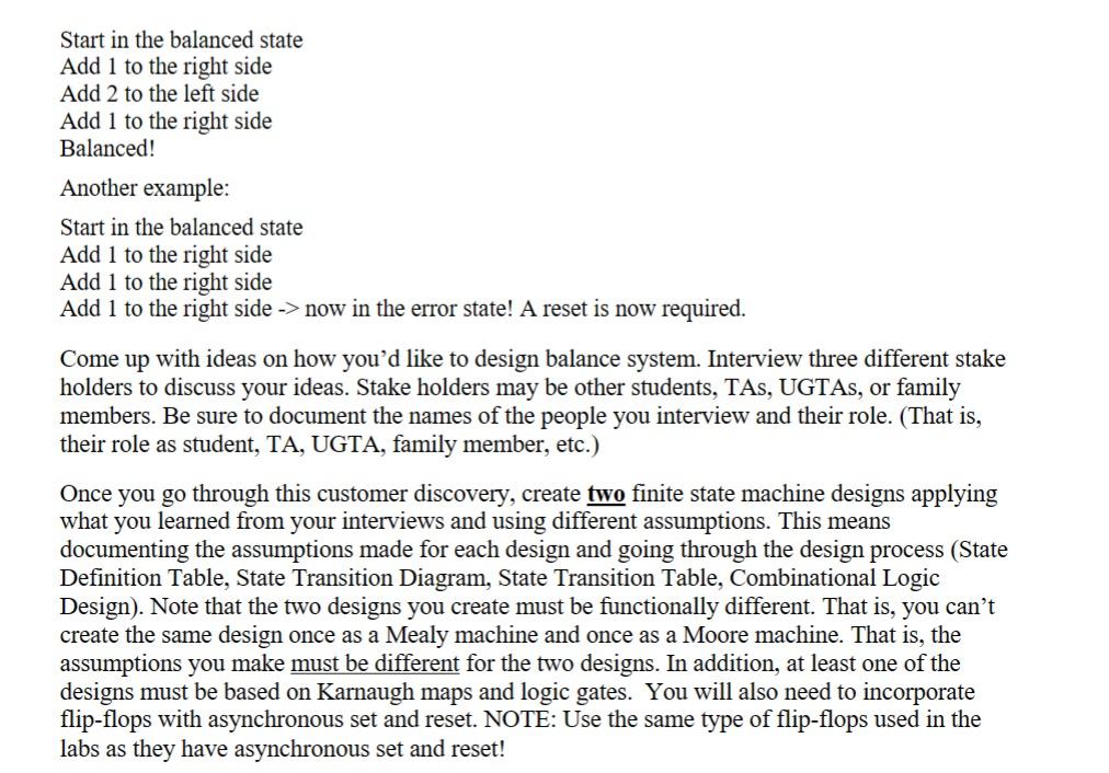 Solved Balance Indicator Project Summary Read this entire | Chegg.com