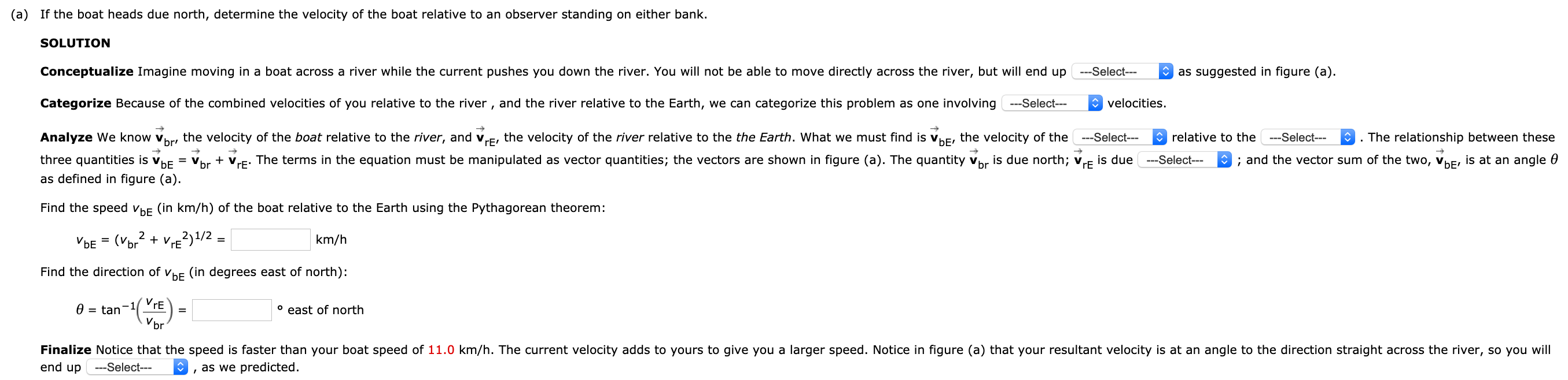 Solved A Boat Crossing a River A boat crossing a wide river | Chegg.com