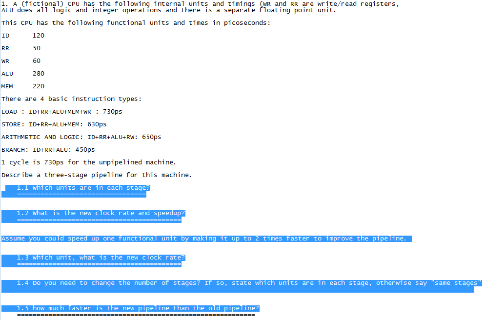 60 1. A (fictional) CPU has the following internal | Chegg.com